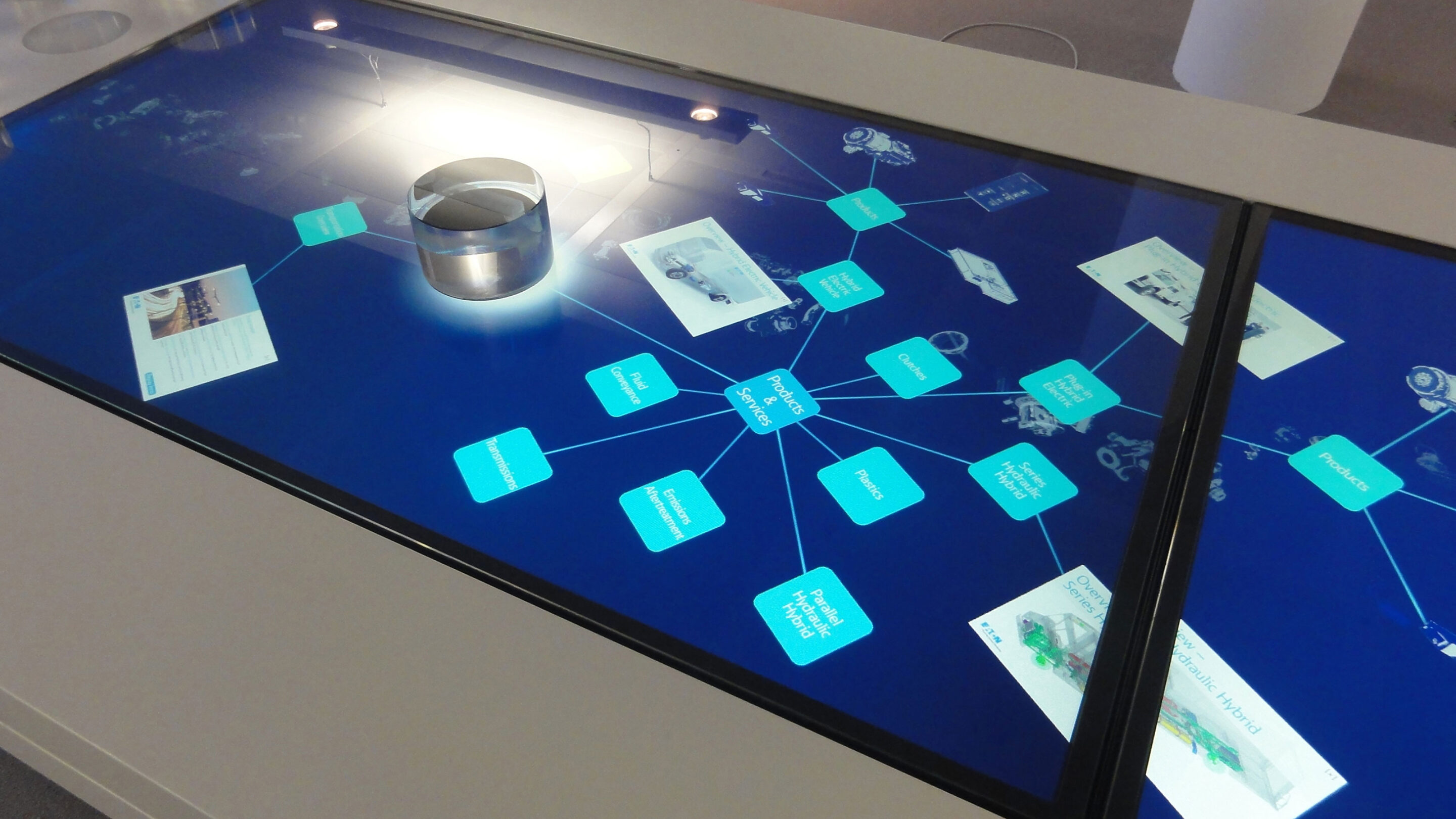 EATON Visitor Center – Multitouch-Table - Habegger Switzerland